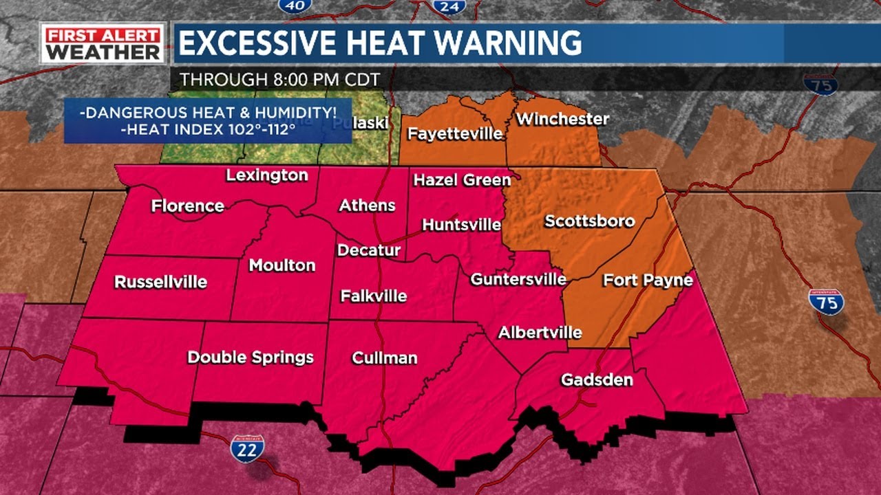 WAFF 48 First Alert Weather: Dangerous heat Monday with strong to ...
