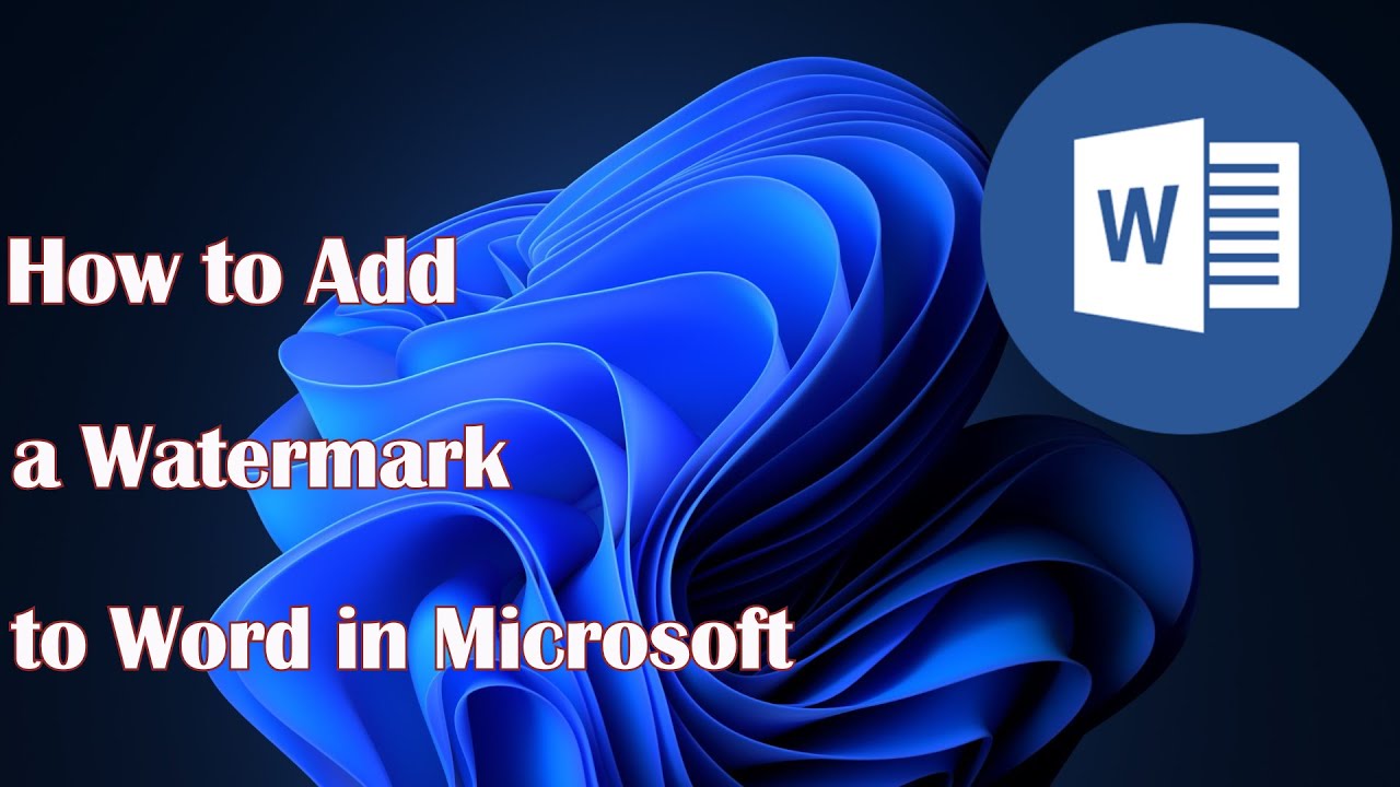 How to Add a Watermark to Word in Microsoft - YouTube