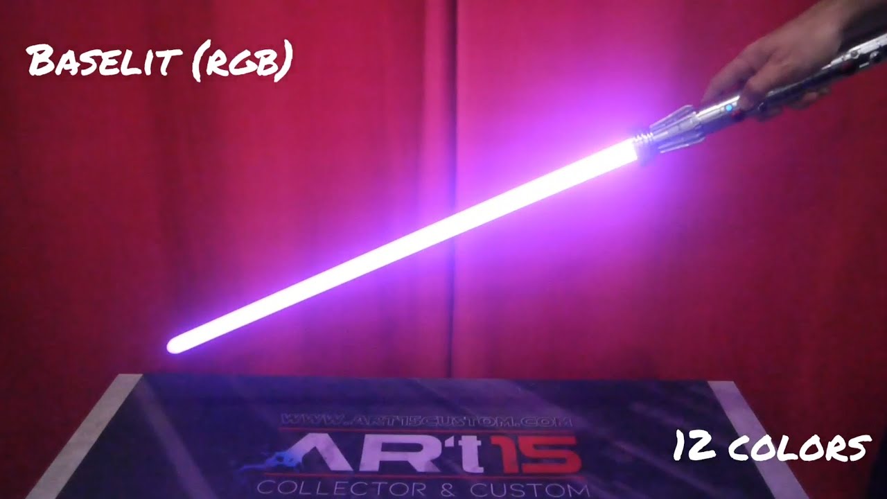 Lightsaber Baselit RGB 12 colors - Darth Maul Saber, ART15 custom - YouTube