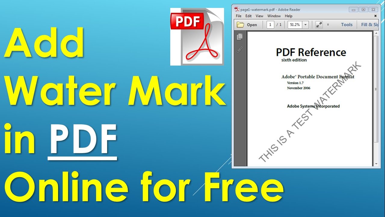 How to Add watermark in a PDF online for free - YouTube