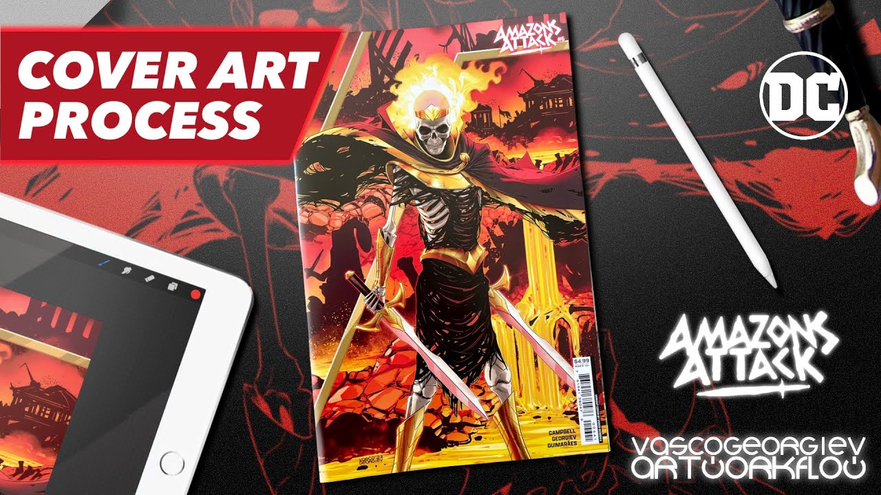 Drawing a cover variant for Amazons Attack #6 by DC Comics | Digital ...