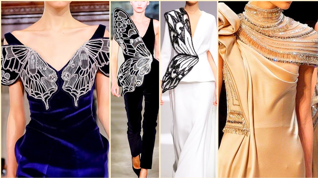 Beautiful Different Types of Fancy Neck or Bodice Design for Evening ...