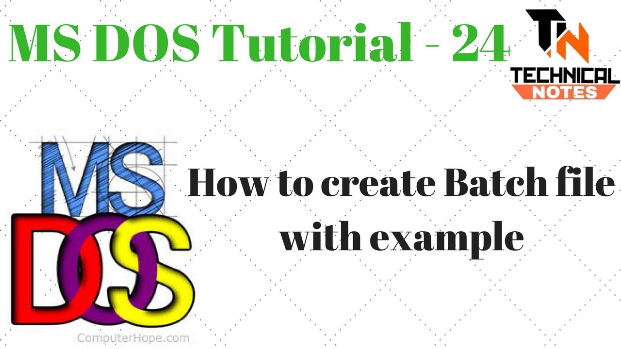 Batch file in Dos - YouTube