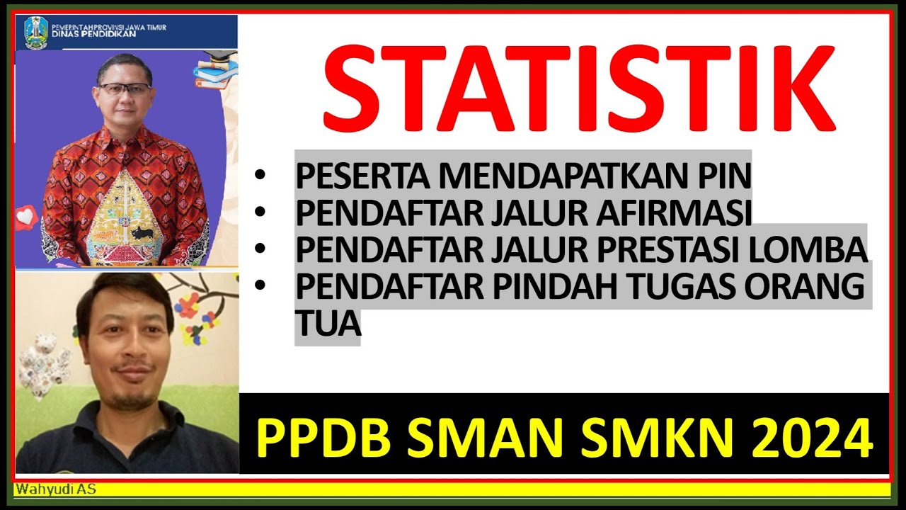 STATISTIK PESERTA MENDAPATKAN PIN, PENDAFTAR JALUR AFIRMASI, PRESTASI ...