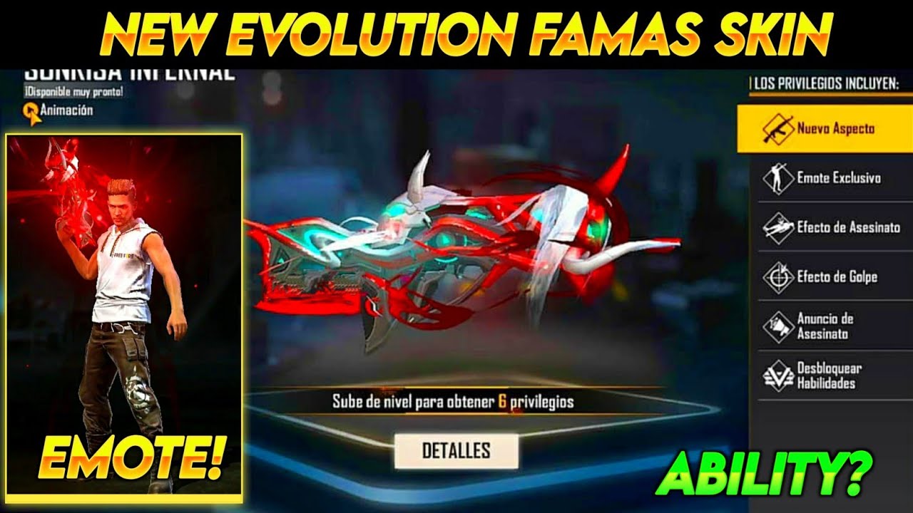 New Evolution Demonic Grin Famas Skin Free Fire 👹😈 | Evo Famas Skin ...