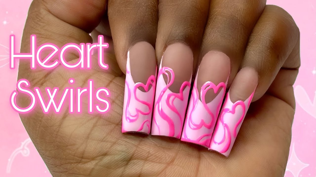 French Pink Heart Swirl Nail Art Tutorial | MelodySusie Gift Box | Soft ...