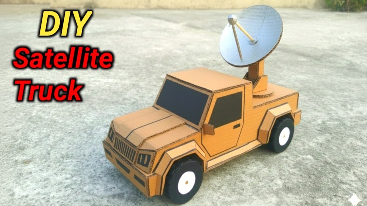 How to make mini rc cardboard satellite gadi kaise banaen - YouTube