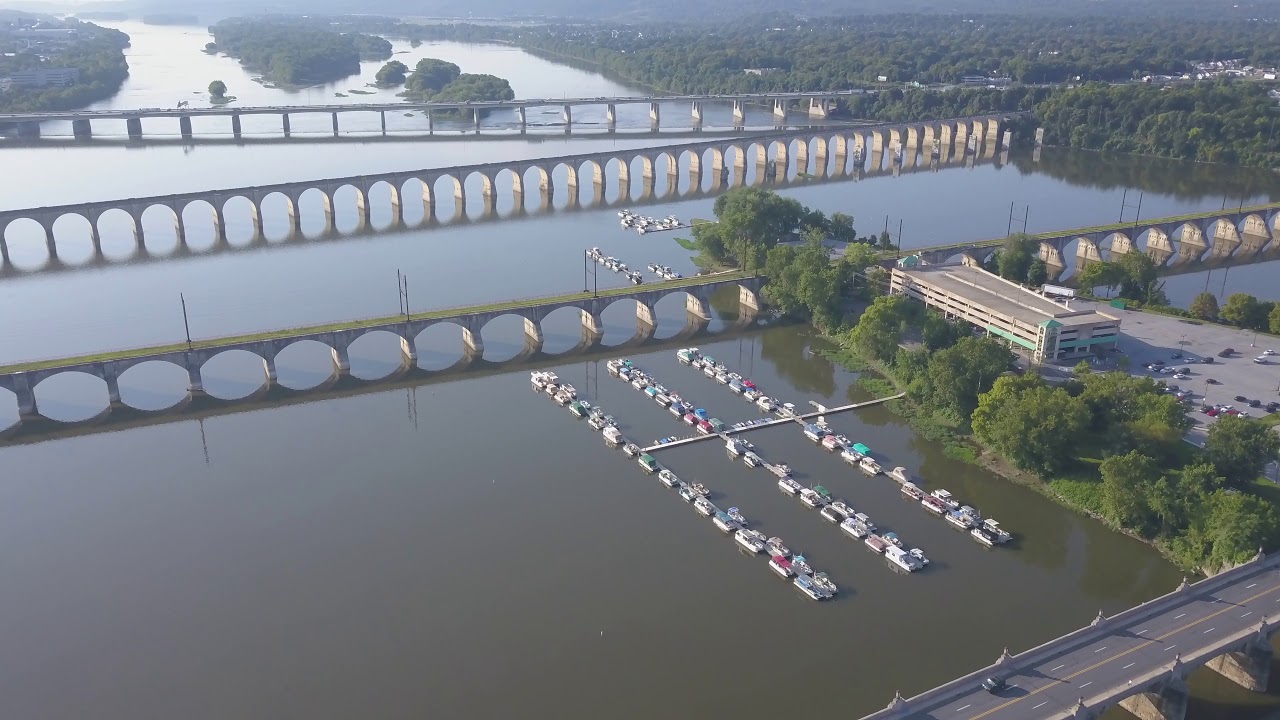 Harrisburg PA Susquehanna River Drone Footage - YouTube
