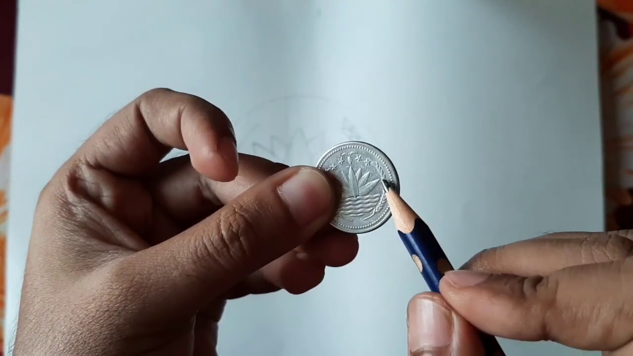 How To Draw Bangladeshi Coin || One Taka Coin || Step by step drawing ...