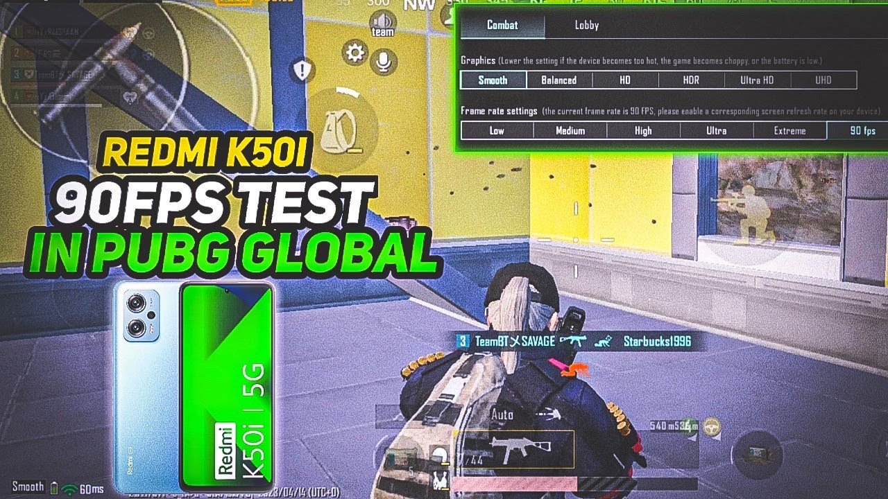 REDMI K50i 90FPS TEST IN PUBG GLOBAL | BETTER 90FPS THAN ANY PHONE 🔥 ...