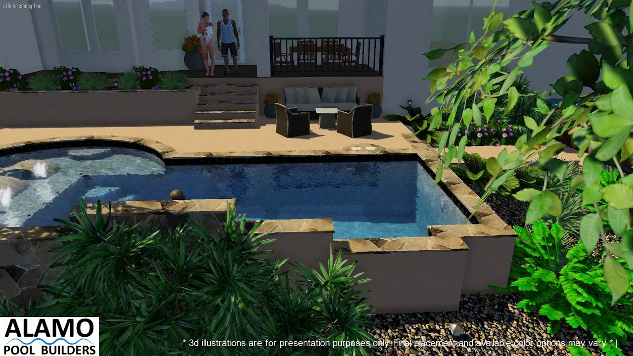 Custom Pool Design By: Alamo Pool Builders - YouTube