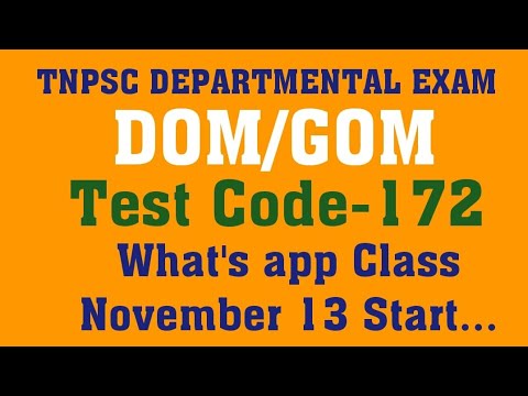DOM/GOM/office manual/172/what's app Class start/TNPSC DEPARTMENTAL ...