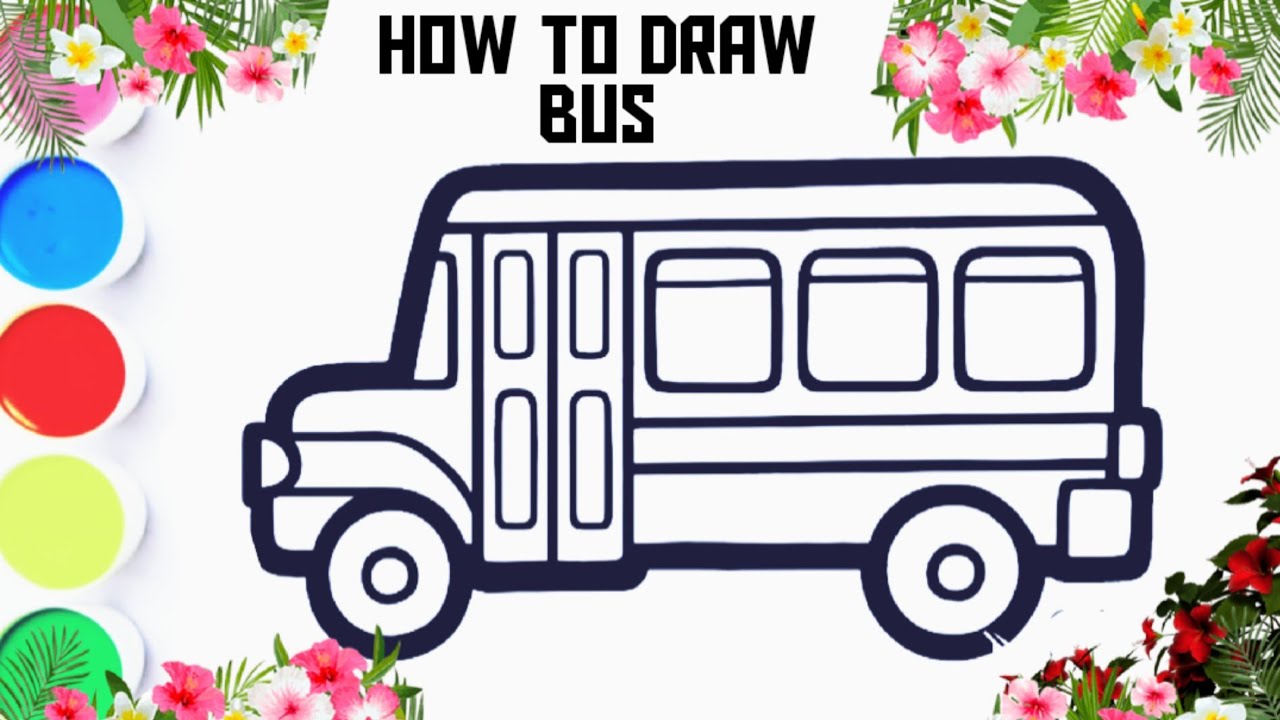 How to draw a bus step by step 🚌 🚍 | Bus drawing and colouring | Art ...