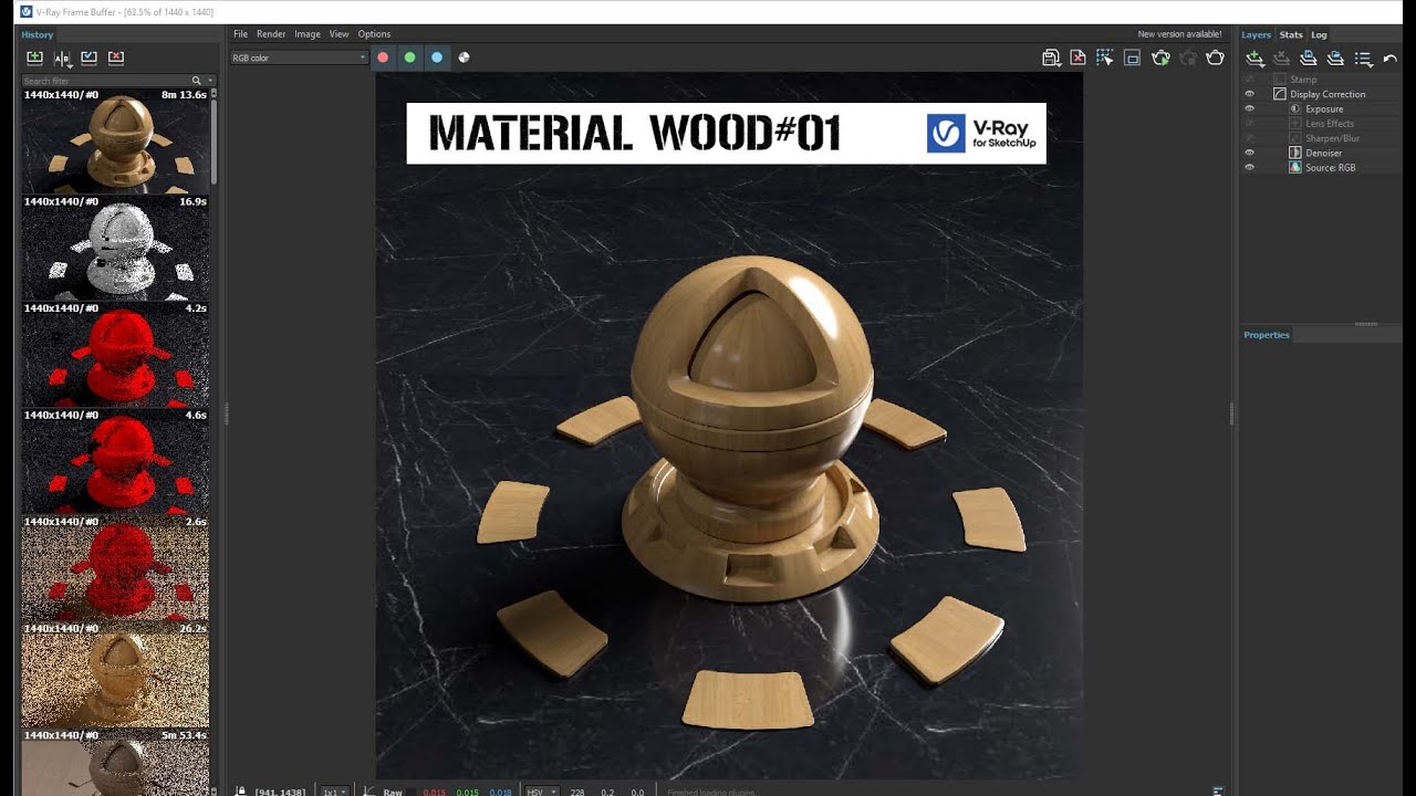 how to set up material wood with v-ray5 sketch up - YouTube