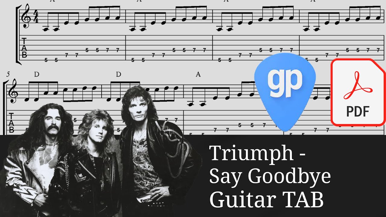 Triumph Say Goodbye Guitar Tabs [TABS] - YouTube