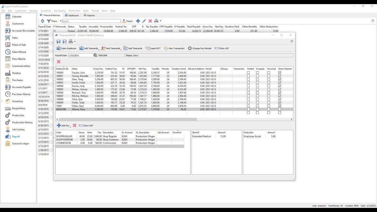 Processing Payroll Timecards in Spire 2021 - YouTube