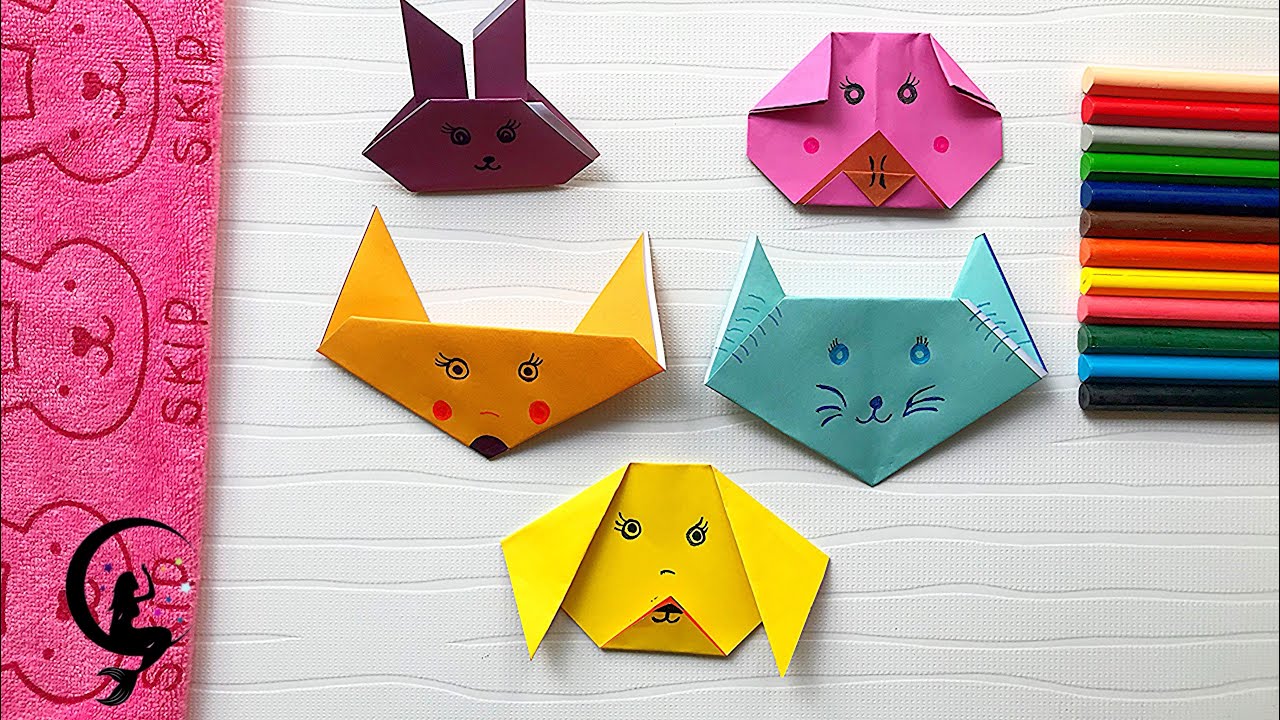 Origami paper Animal Faces 🐾(in 2MINUTES) //EasyPaper Crafts without ...