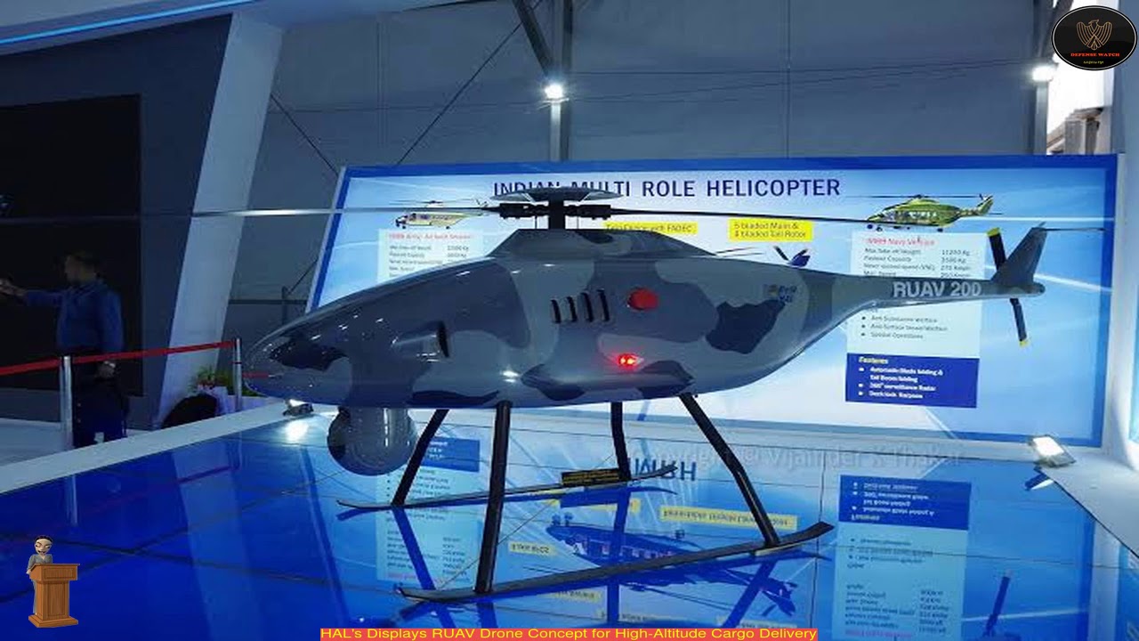HAL's Displays RUAV Drone Concept for High-Altitude Cargo Delivery ...