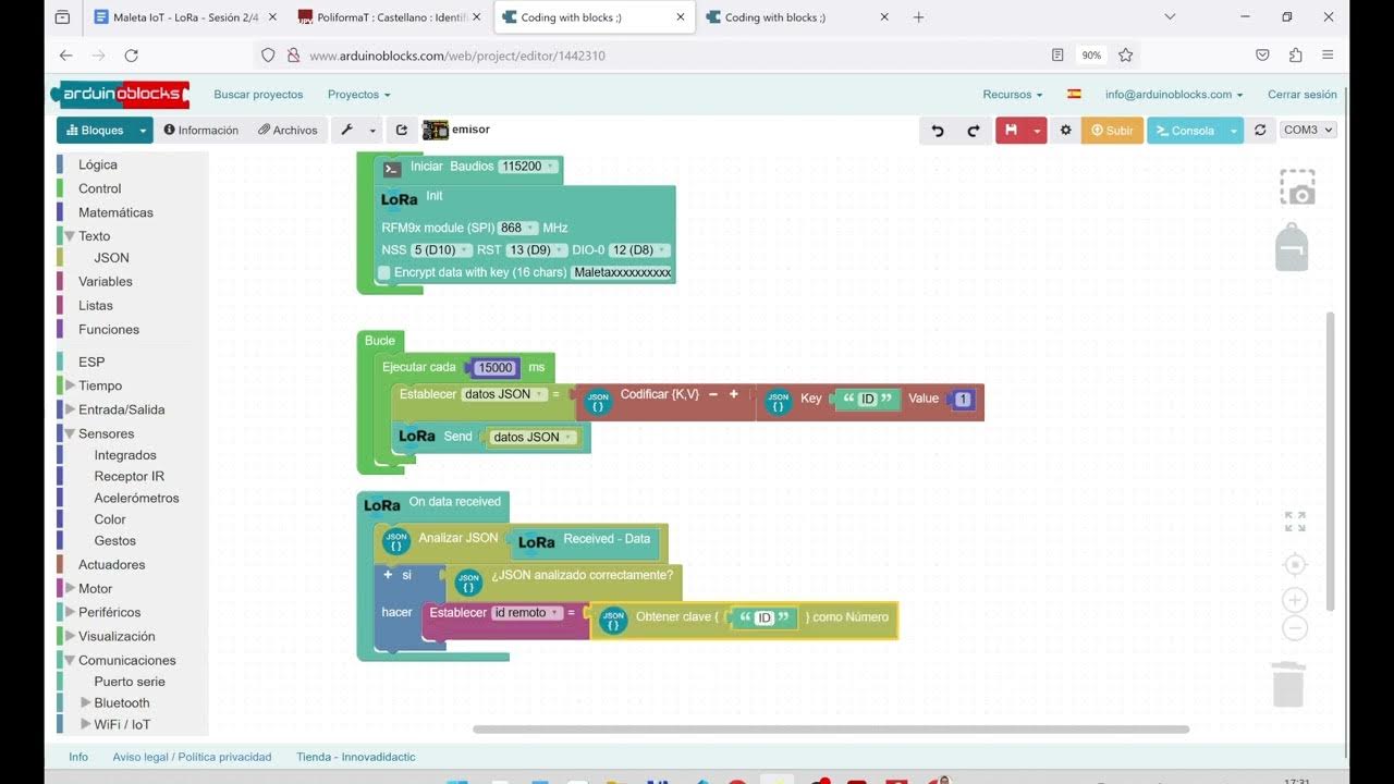 Parte 2 - Comunicaciones LoRa con ESP32 STEAMakers y arduinoblocks ...