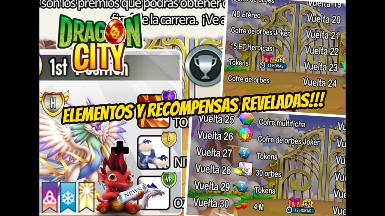Dragon City|ELEMENTOS NOBLE DRAGÓN ETÉREO|RECOMPENSAS POR VUELTA Y POR ...
