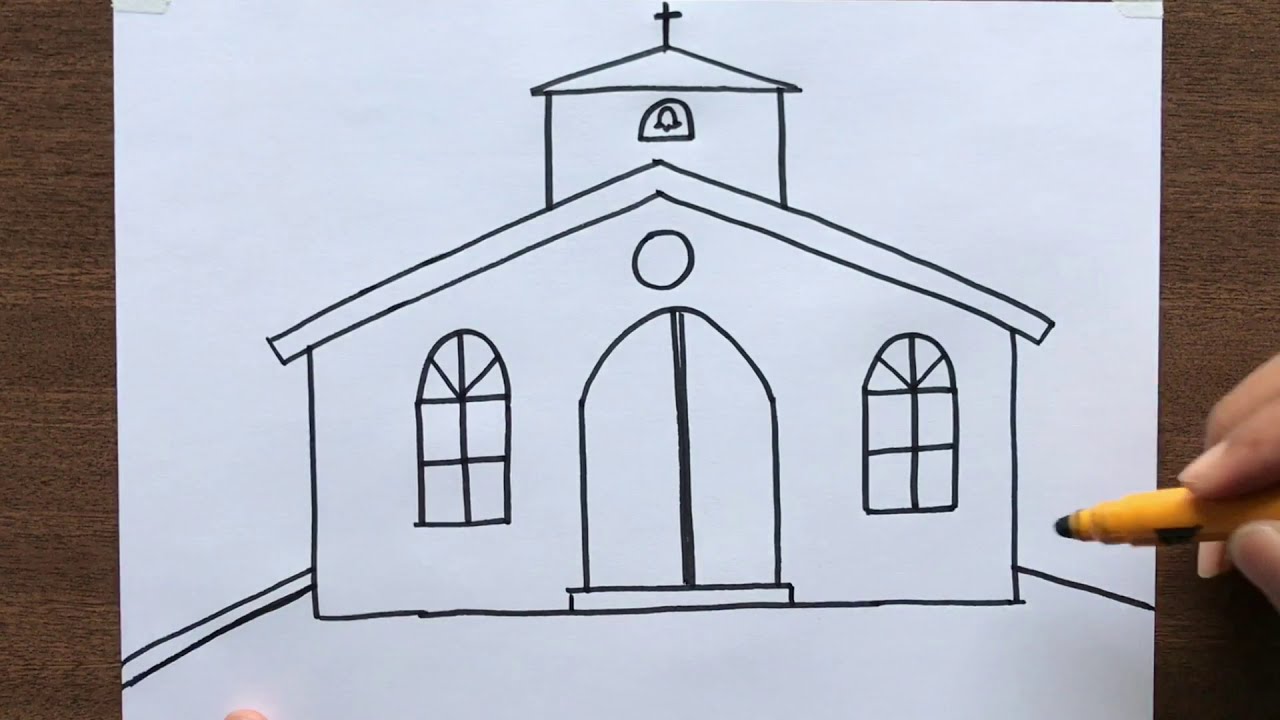 How to Draw a Church - YouTube