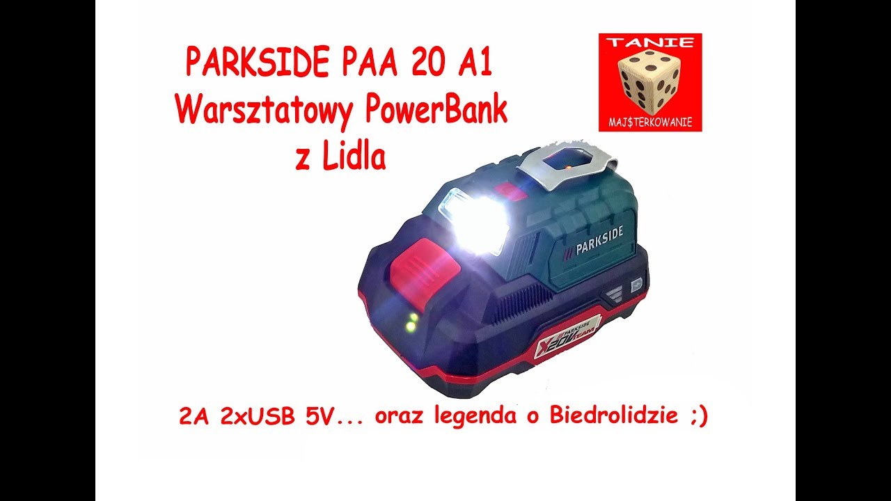 Parkside PAA 20 A1 Power Bank - Adapter USB do baterii 20V - Złączka do ...