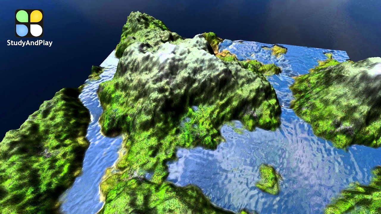 Terrain simulator - shallow water equations - YouTube