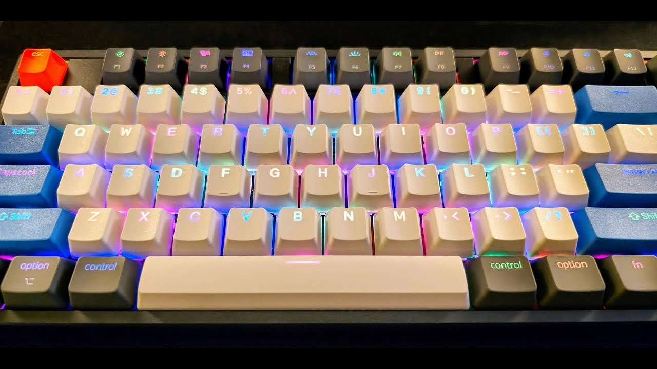 Keychron K10 Aluminum RGB, partial Drop Skylight Two Tone Blue & White ...
