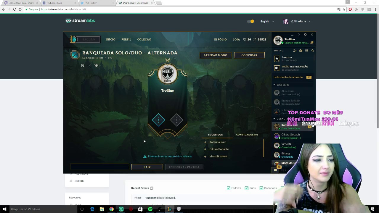 Aline Faria Ganha 3 Mil Reais Na Stream De League Of Legends! - YouTube