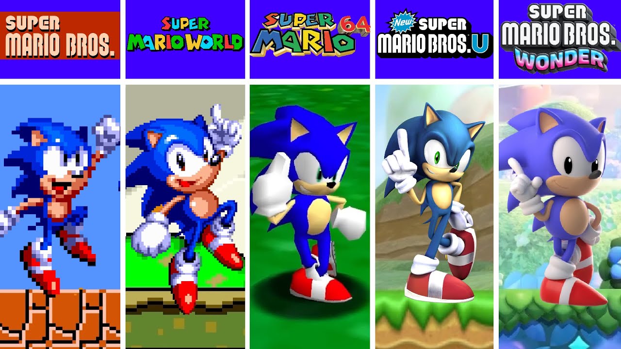 Evolution of Sonic Winning Levels, Course Clear! in Super Mario Games ...