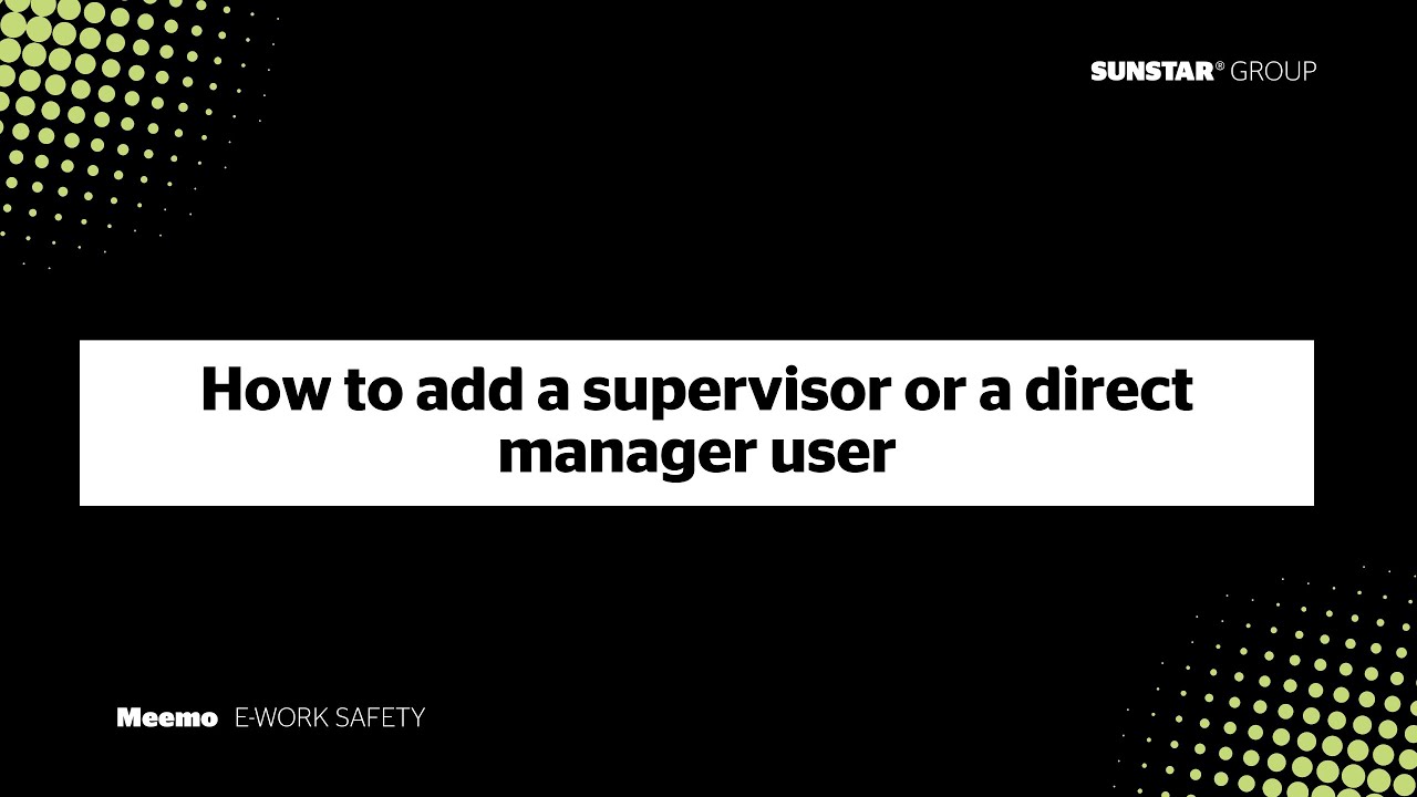 How to add a supervisor or a direct manager user - YouTube