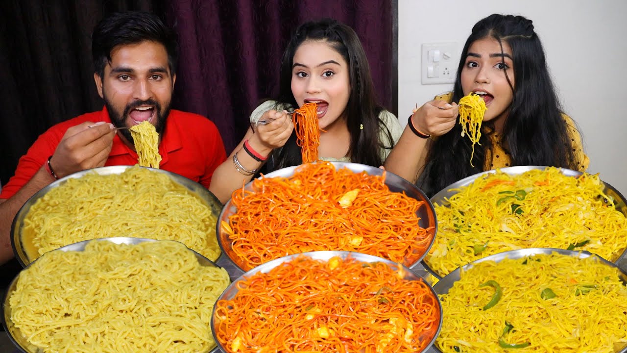 Unlimited Maggi, Chow Mein and Noodles Eating Challenge | Food ...