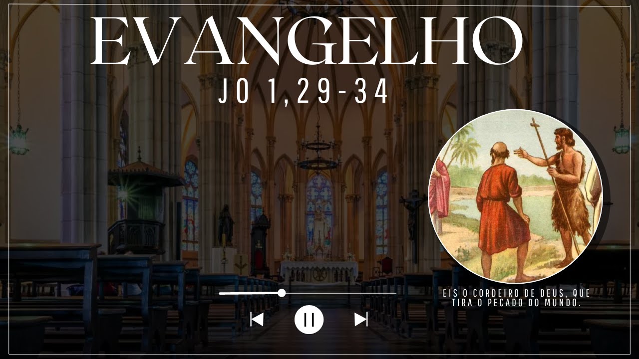 Evangelho de João 1,29-34 com Reflexão - "Eis o Cordeiro de Deus, que ...