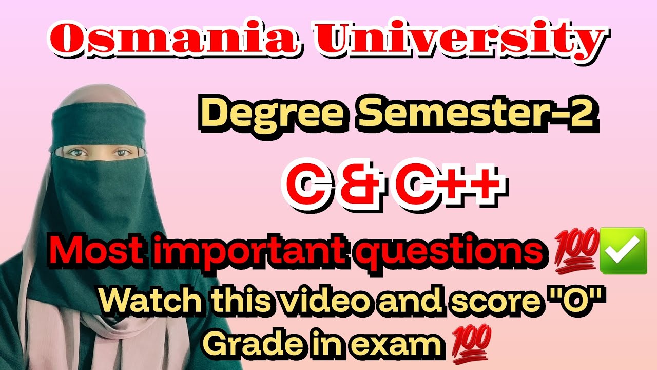 Degree Semester 2 C & C++ most important questions // ఈ వీడియో చూసి "O ...