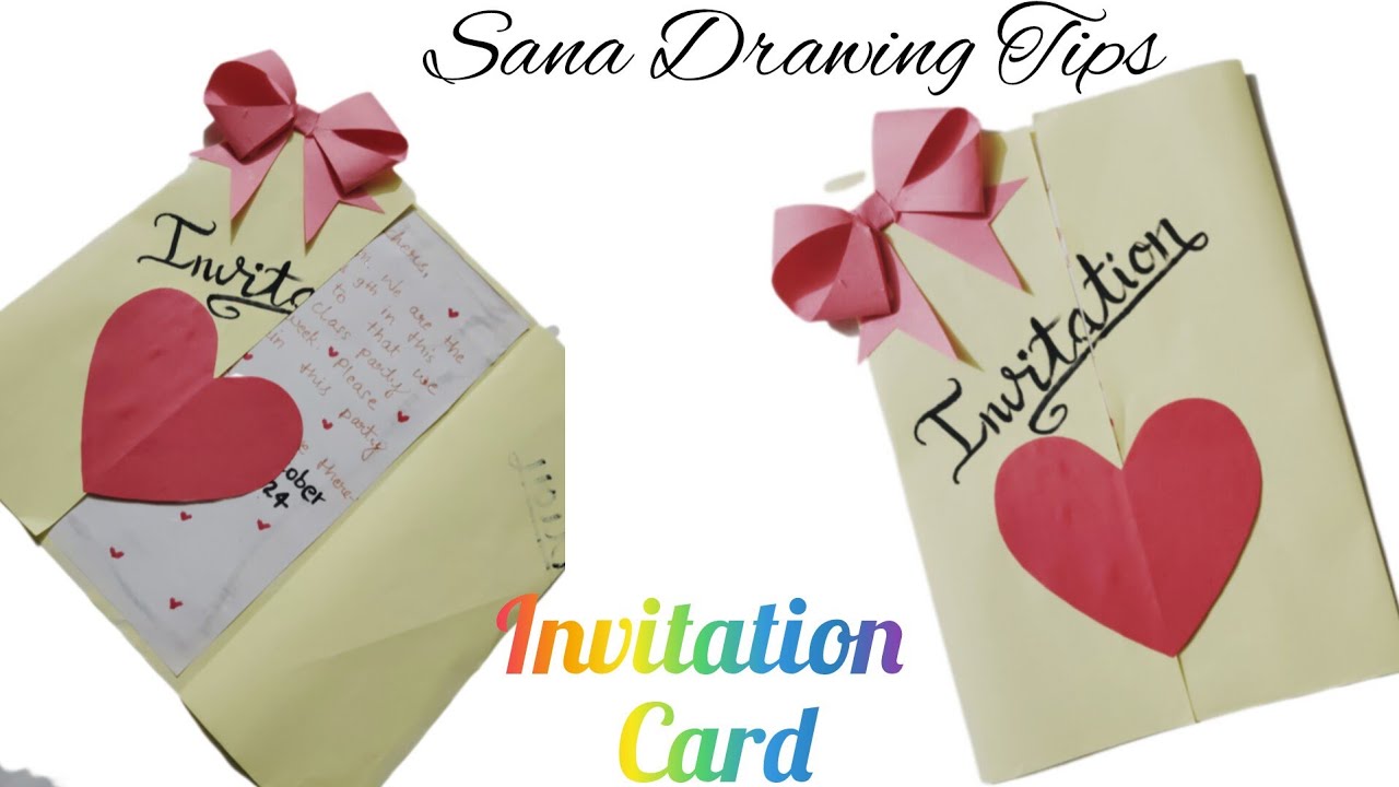 How to make Invitation Card for class party | invitation card | card ...