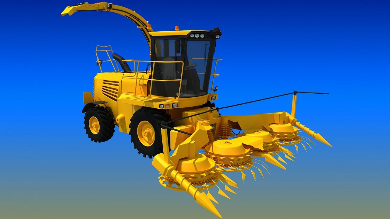 Forage Harvester 3D Model - YouTube