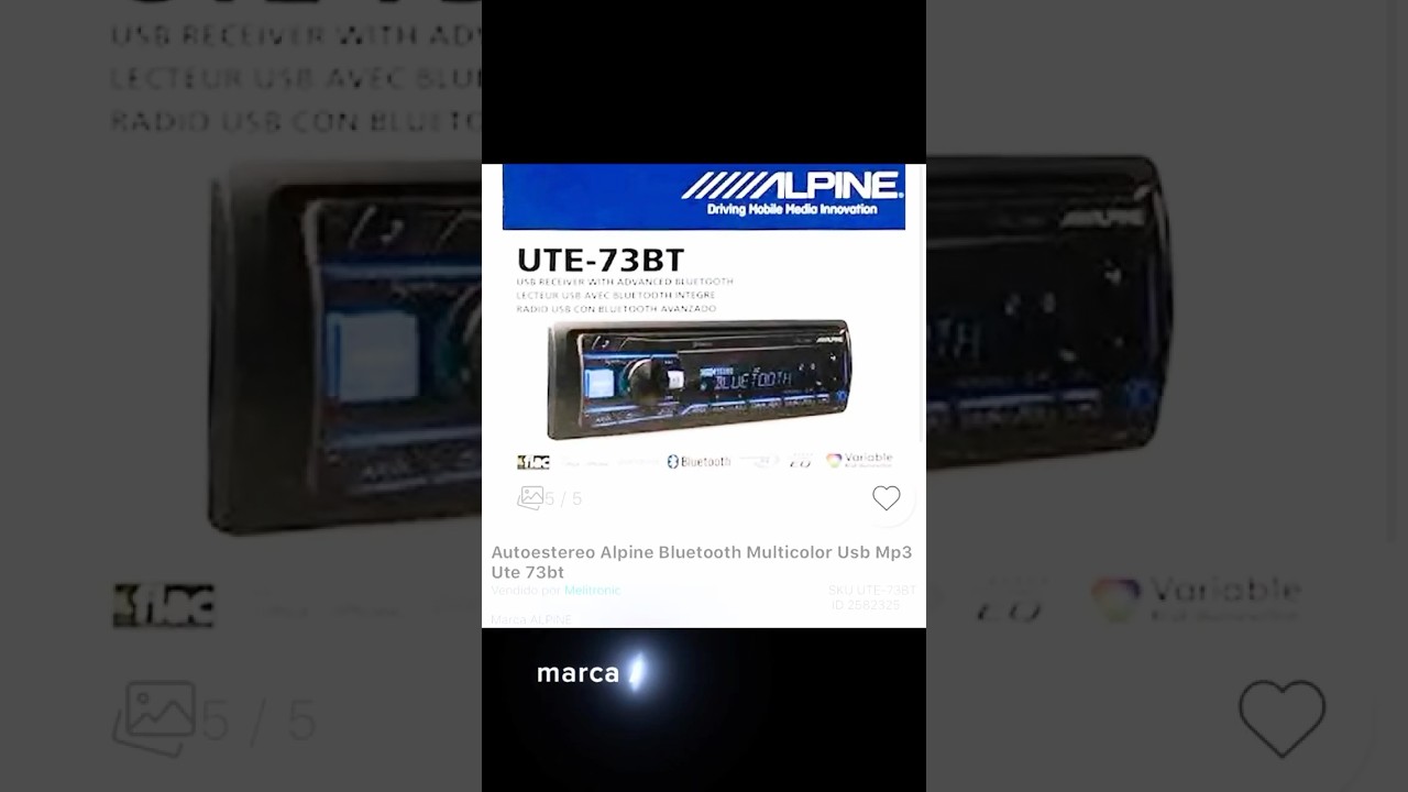 Estereo Alpine UTE73BT Bluetooth #automobile #audio #radio #bass # ...