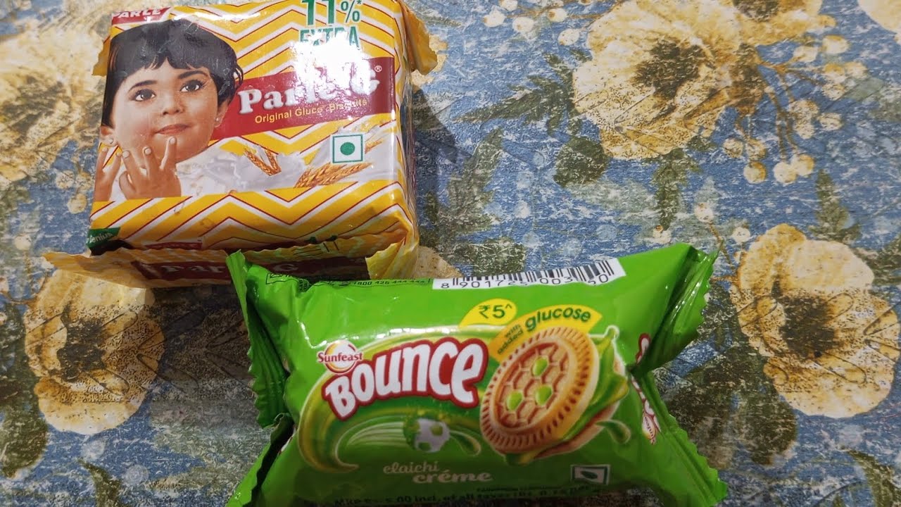 😋🤤Parle -G Original Gluco Biscuit 🍪 VS Sunfeast Bounce elaichi cream ...