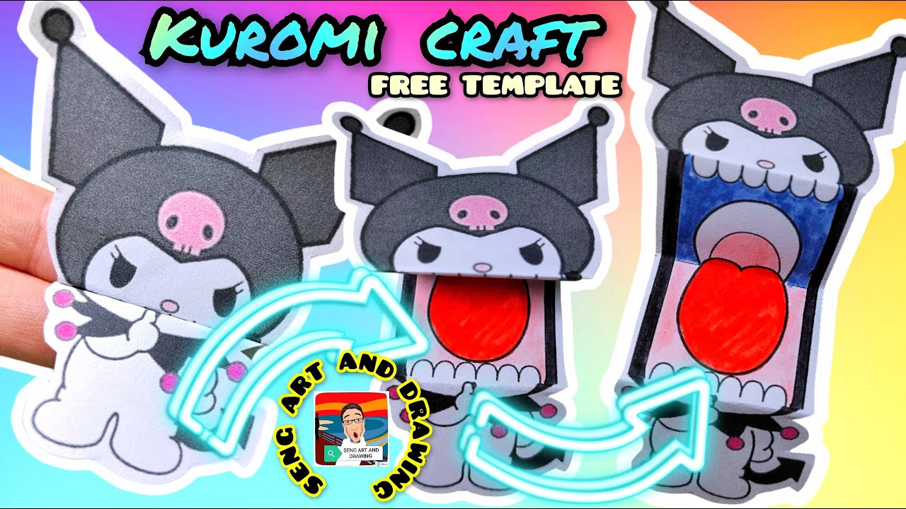 free printable kuromi craft - sanrio crafts - YouTube