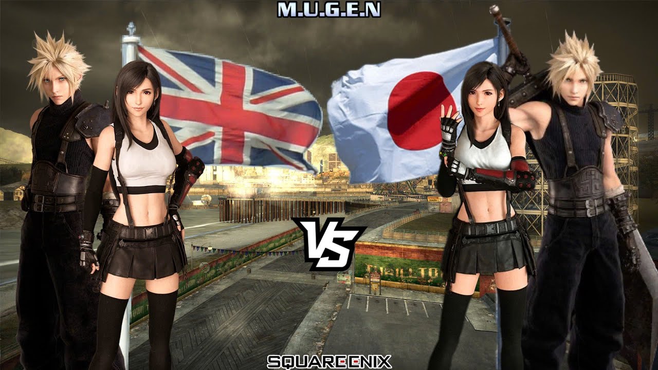 MUGEN HD - Cloud Strife & Tifa Lockhart (CloTi couple) language mirror battle - English VS ...