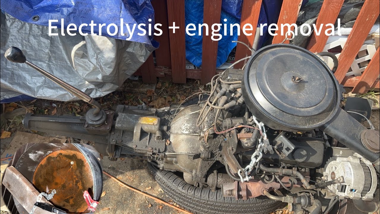 Taking the engine and transmission out my s10 + electrolysis on my 5.3 ...