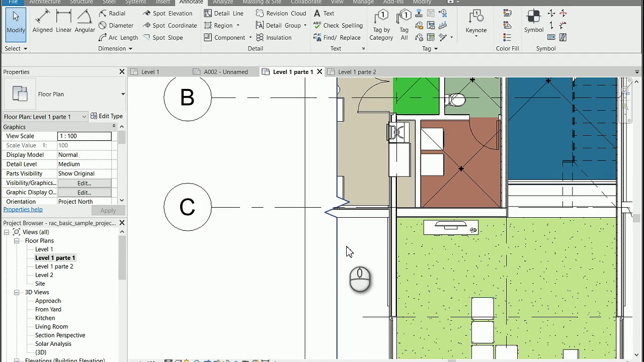 uso de breakline para documentacion revit 2019 - YouTube