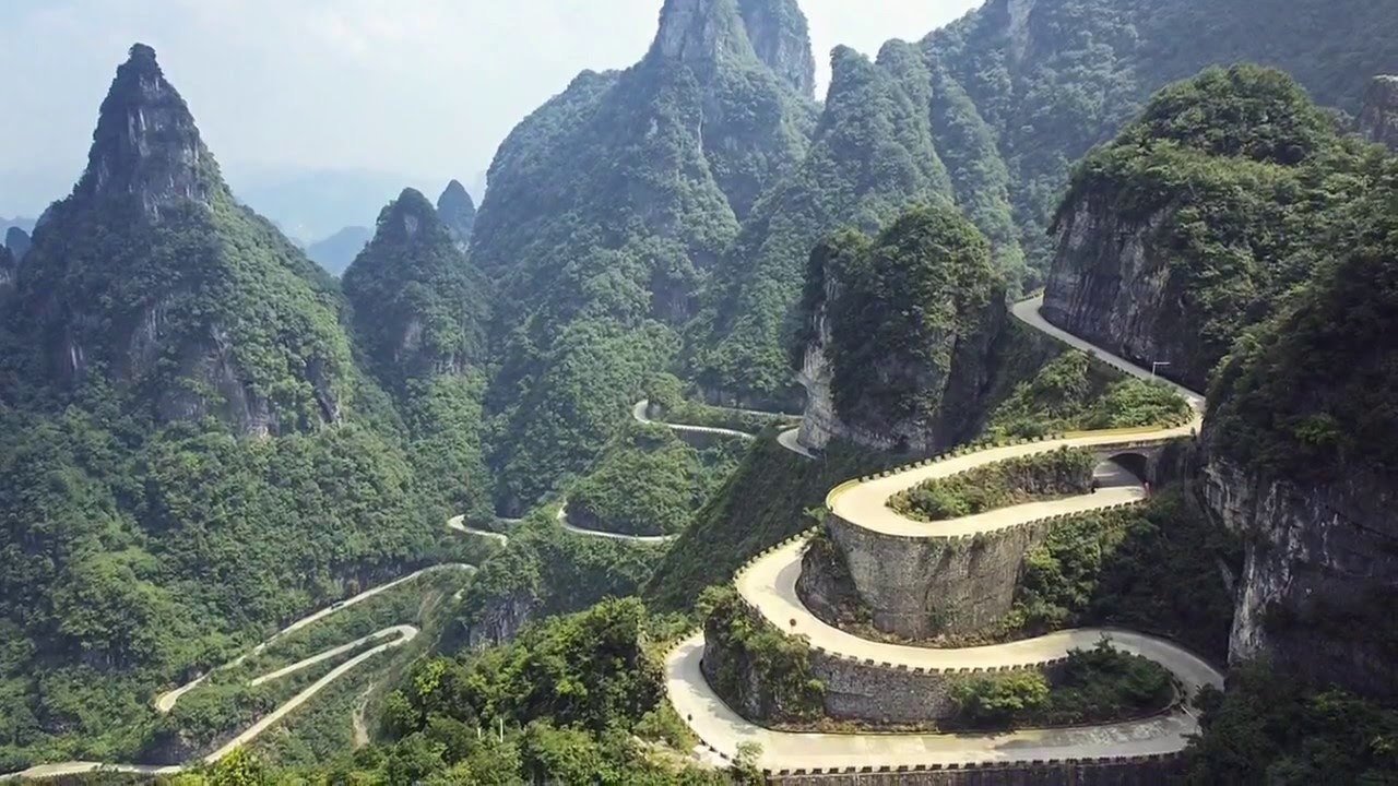 Wonders of The World - Tianmen mountain road Zhangjiajie (China) - YouTube