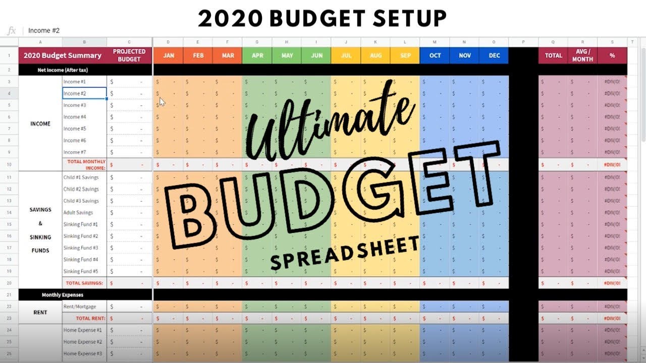 2020 Budget Spreadsheet Setup | The Ultimate Budget Spreadsheet - YouTube