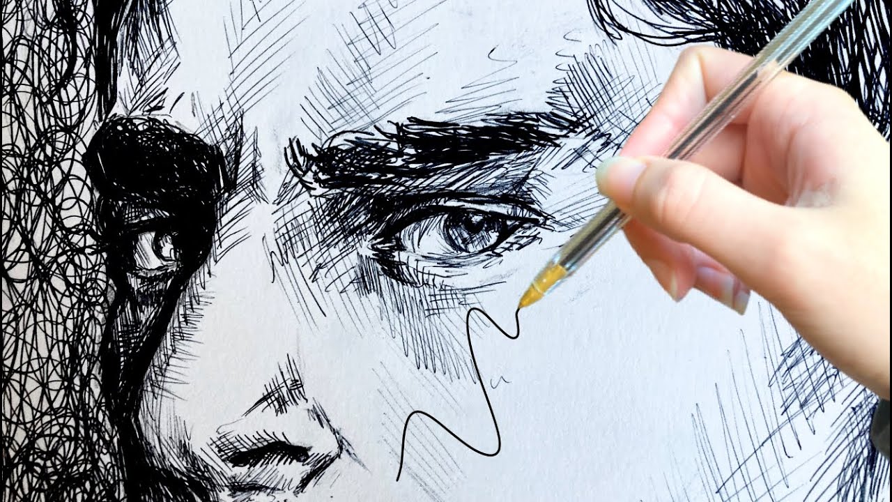 Weirdly Satisfying Way To Draw A Portrait - YouTube