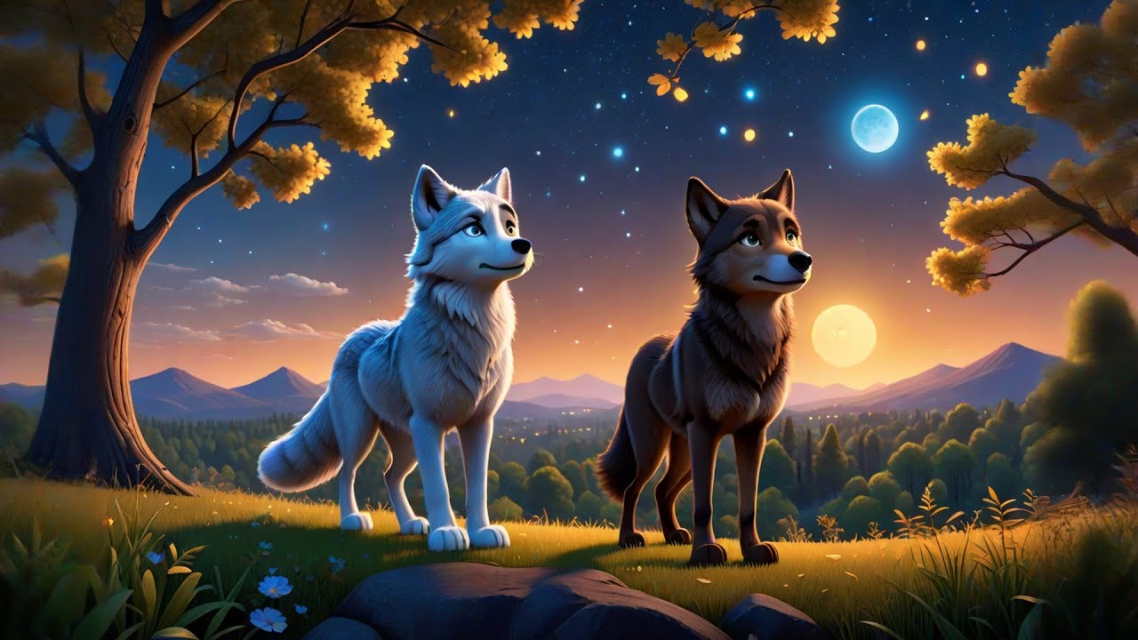 Three Little Wolves Howl at the Moon | Animal Song for Kids | Nursery ...
