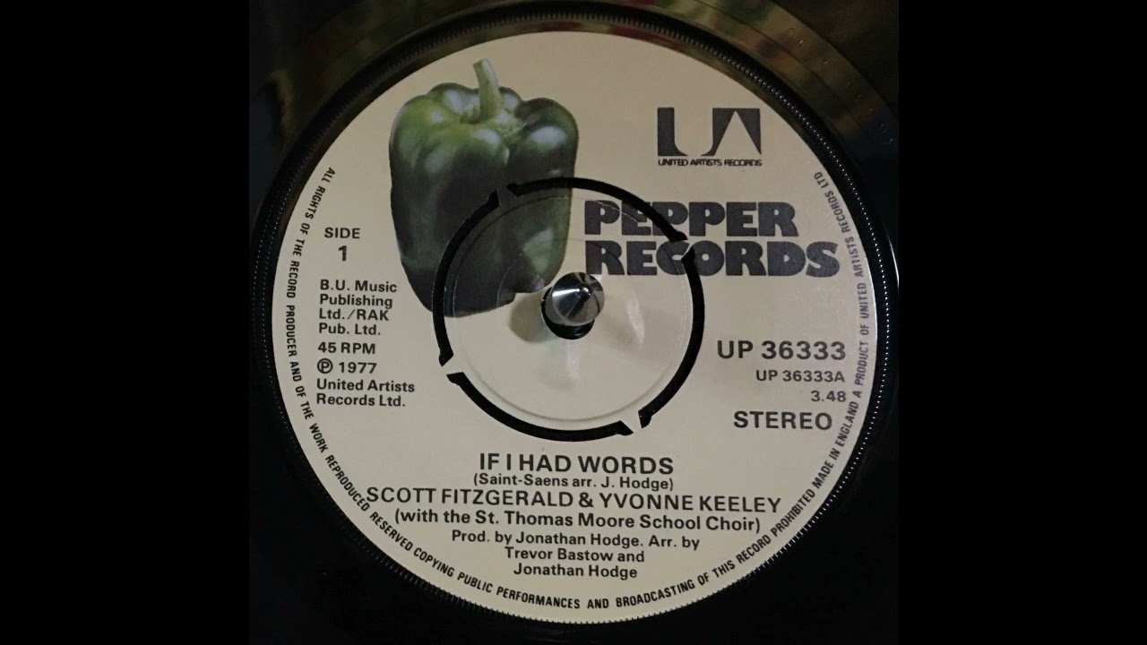 Scott Fitzgerald & Yvonne Keeley - If I Had Words (1977) - YouTube