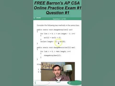 Barron's AP CSA Practice Exam #1 Question #1 - YouTube