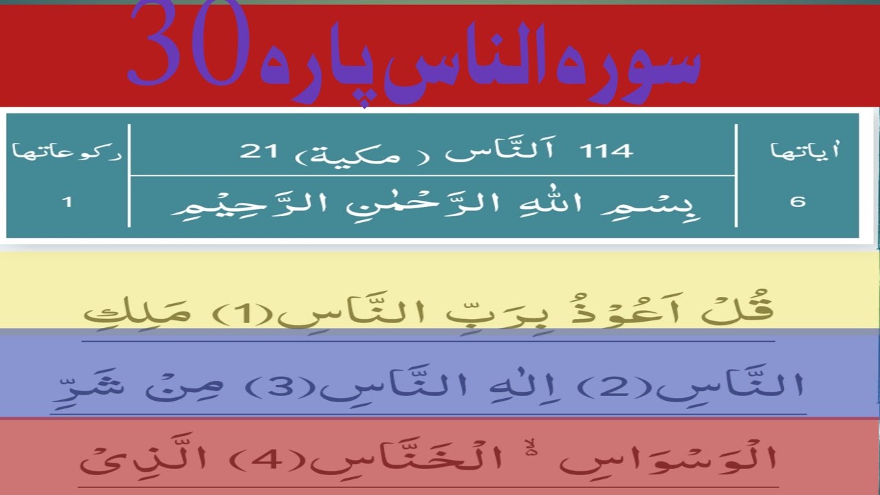 Surah Alnas para No 30 #Alquran #Tlawat #MHB - YouTube