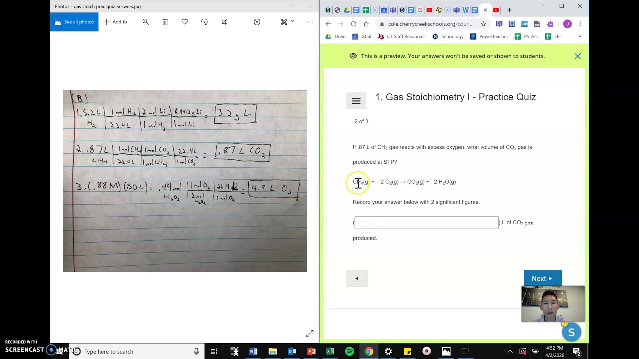 Gas Stoich Practice Quiz - YouTube